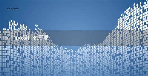 scope是什么意思 scope的中文翻译 趣百科