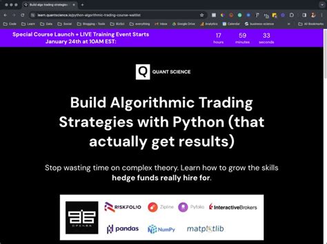 In Just 17 Hours Were Launching A New Algo Trading Program And