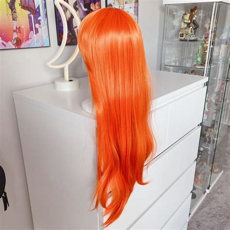 Long Straight Orange Ginger Cosplay Wig With Depop