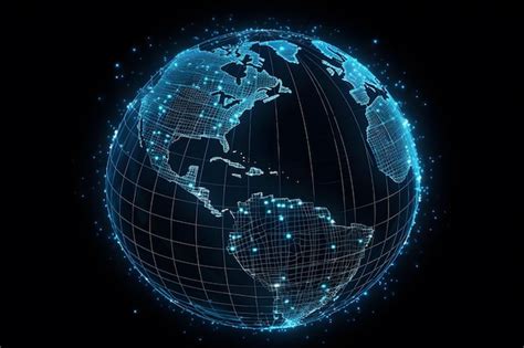 Premium Ai Image Digital Hologram Of Planet Earth Neural Network Ai Generated