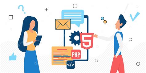 Premium Vector Software Mobile Engineer Developing Application