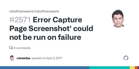 Error Capture Page Screenshot Could Not Be Run On Failure · Issue