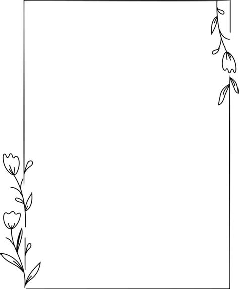 Floral Border Design Rectangle Frame Element