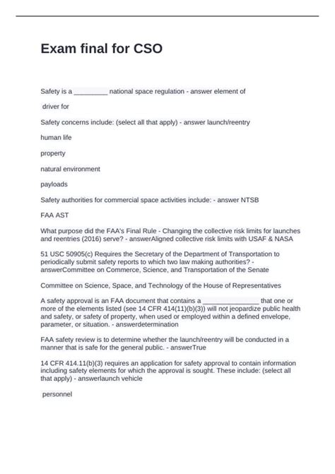 Exam Final For Cso Questions And Answers 2025 Cso Stuvia Us