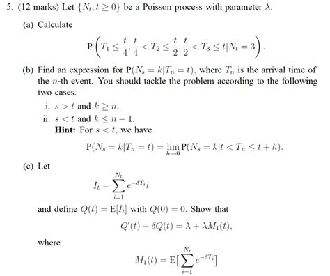 Marks Let Nt T Be A Poisson Process With Chegg