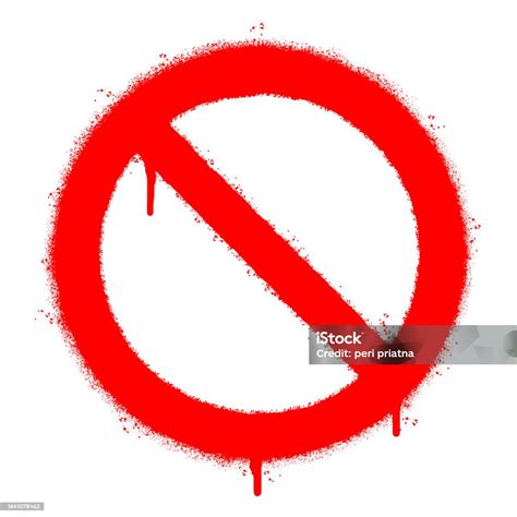 스프레이 페인티드 그래피티 사인 없음 아이콘 흰색 배경으로 격리된 스프레이 그래피티 No Sign 기호는 흰색 위에 빨간색으로