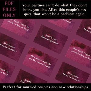 Printable Sex Game Quiz Get To Know Your Partner Sexually Understand Your Partners Wants