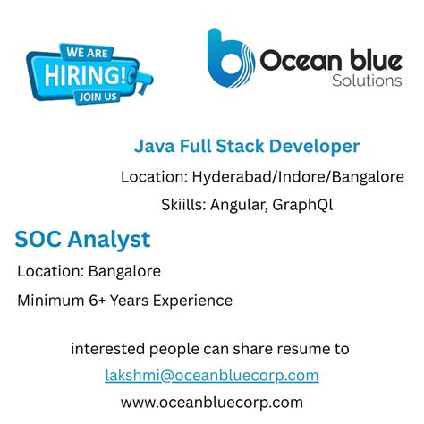 Hiring Javadeveloper Socanalyst Venkatesh Thadikonda