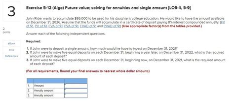 Solved Exercise Algo Present Value Single Amounts Chegg