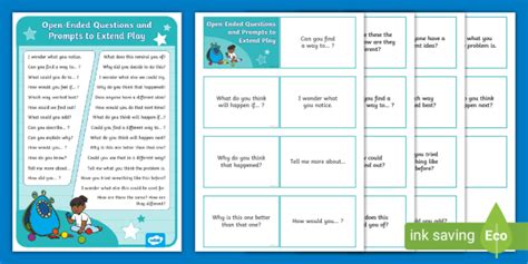 Open Ended Questions To Extend Play Lanyard And Poster Pack