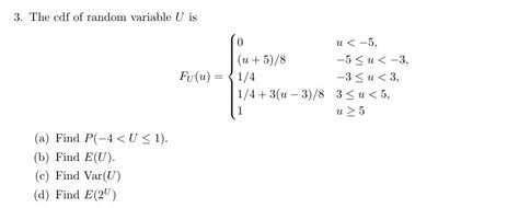 Solved The Cdf Of ﻿random Variable