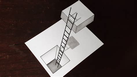 Как нарисовать оптическую иллюзию с лестницей в стиле 3d Ravlyk