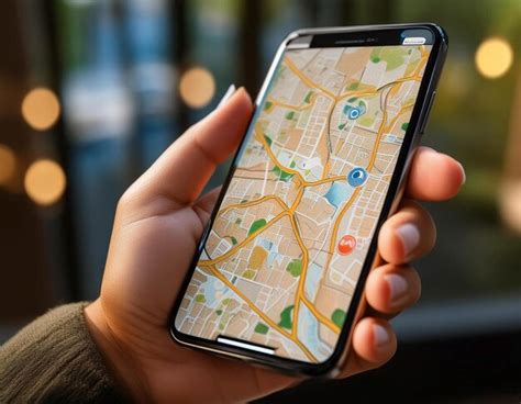 Navigation App On A Smartphone Screen Illustrating Directions Travel And Location Services