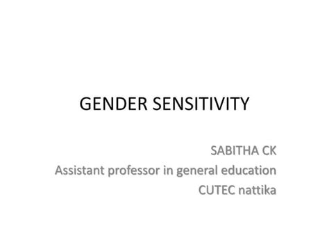 Creating A Gender Sensitive Teaching And Learning Environmentpptx