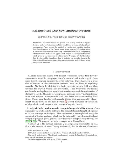 randomness and non ergodic systems