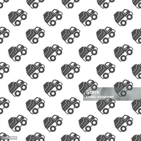 석탄 트럭 차량 솔리드 완벽 한 패턴 기후 변화 테마 벡터 그래픽입니다 배경이 있는 석탄 광산 운송 표지판 반복 글리프 아이콘 건물 외관에 대한 스톡 벡터 아트 및 기타
