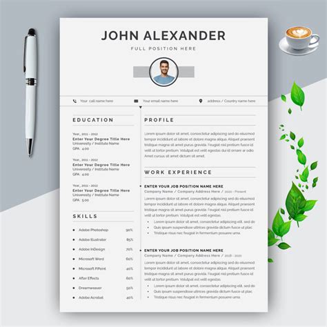 Modern Minimalist Resume Template Masterbundles