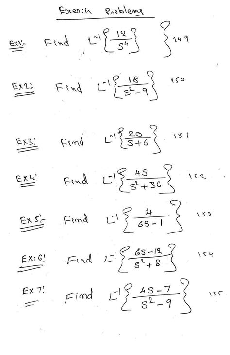 Inverse Laplace Transform Hand Written Notes In  Format