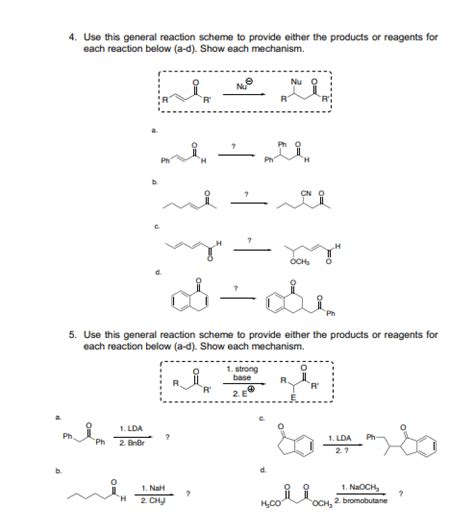 Solved 4 Use This General Reaction Scheme To Provide Either
