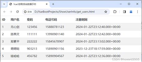Vue3实战：显示后台获取的用户数据vue获取后端数据并显示 Csdn博客