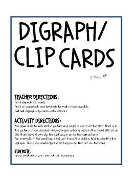 Digraph Clip Cards Activity Center Game By Teaching Is Awesome