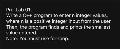 Solved Pre Lab 01 Write A C Program To Enter N Integer