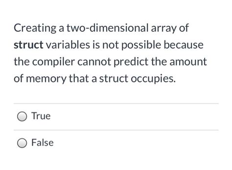 Solved Creating A Two Dimensional Array Of Struct Variables