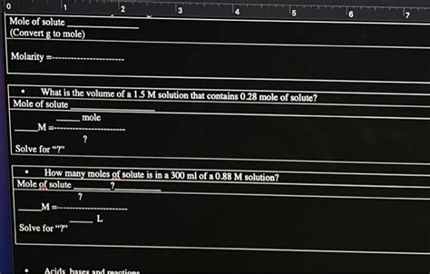 Solved Molarity