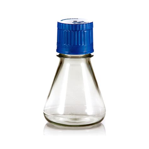 125ml Erlenmeyer Flask Polycarbonate Flat Bottom Vented And Sealed Cap Sterile 24 Flasks