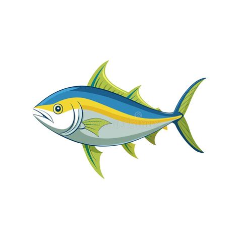 Lifelike Yellowtail Fish In Realistic Colors Stock Image Illustration