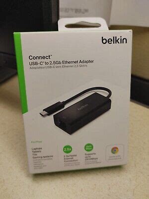 Belkin Inc012btbk Usb C To 2 5gb Ethernet Adapter Free Ship Ebay