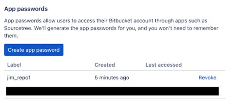 create bitbucket app password and add this password to