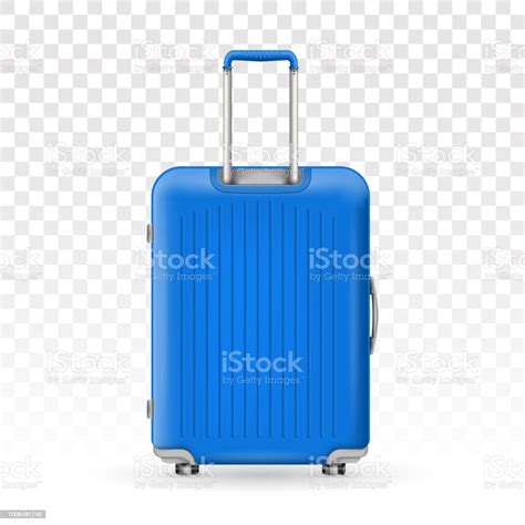 크리에이 티브 벡터 그림의 투명 한 배경에 고립 된 바퀴와 현실적인 큰 폴 리카 보 네이트 여행 플라스틱 가방 아트 디자인 여행자 수하물 추상 개념 그래픽 요소 여행 가방에