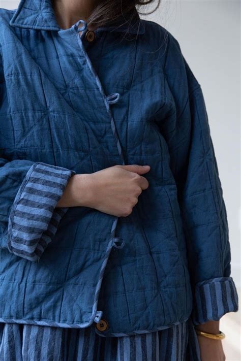 Pin on Shades of Indigo | Quilted clothes, Denim fashion, Quilted clothing