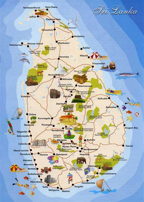 Detailed Tourist Map Of Sri Lanka Sri Lanka Asia Mapsland Maps Of The World