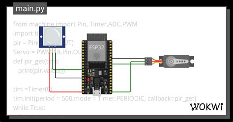 检测到有人靠近时舵机旋转 Copy Wokwi ESP STM Arduino Simulator