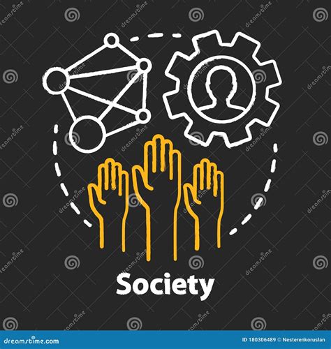 Society Chalk Concept Icon Community Social Integration And Relations