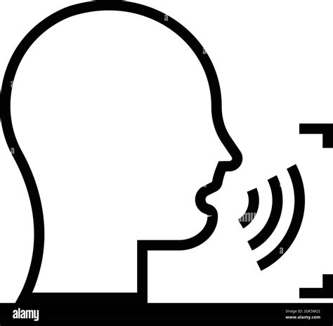 Speech Scanning Icon Outline Vector Voice Recognition Audio Command Stock Vector Image And Art