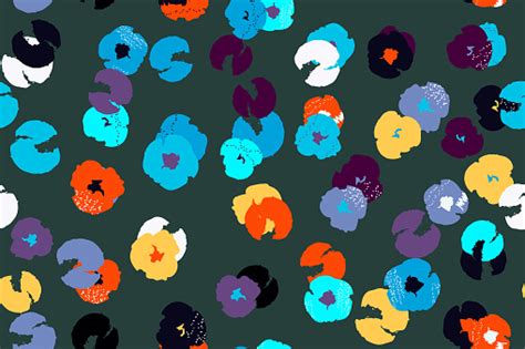 손으로 그린 꽃 보편적인 자유형 꽃 원활한 패턴을 그림 배경 카드 배너 포스터 표지 초대장 패브릭 헤더 또는 브로셔 용 그래픽 디자인 가리기에 대한 스톡 벡터 아트 및 기타