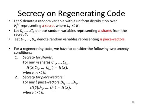 Ppt Secret Sharing Schemes Based On Minimum Bandwidth Regenerating