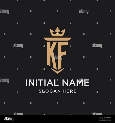 Kf Monogram With Medieval Style Luxury And Elegant Initial Logo Design Ideas Stock Vector Image