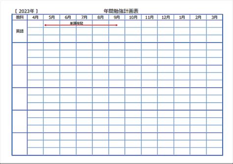 「勉強計画表」で効率的な勉強法を実践｜無料のexcelテンプレート2書式 生活の便利技