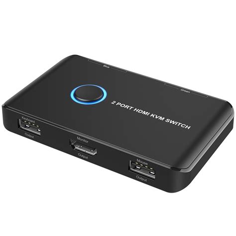 Kvm Switch Hdmi 2 Port Box Ablewe Usb And Hdmi Switch For 2 Computers Share Keyboard Mouse