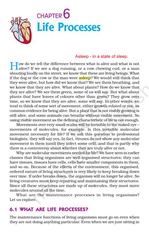 NCERT Book Class 10 Science Chapter 6 Life Processes