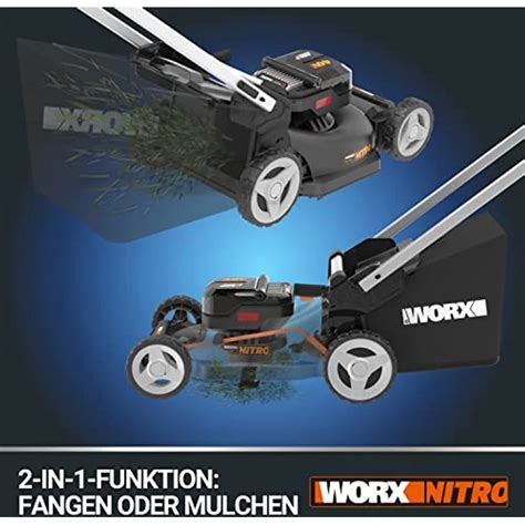Worx Wg748e Nitro Akku Rasenmäher 40v2x20v Leistungsstarke