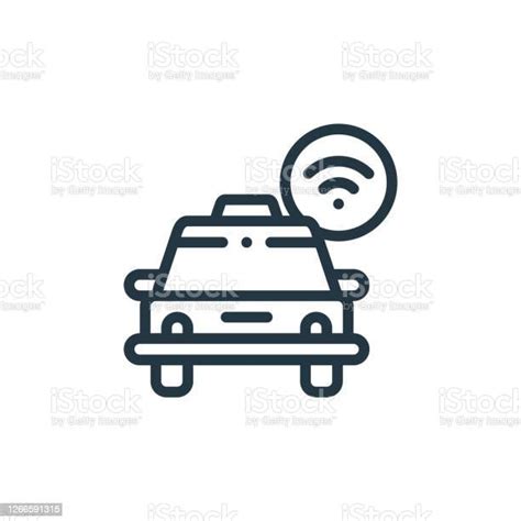 흰색 배경에 격리 된 택시 벡터 아이콘입니다 개요 웹 사이트 디자인 및 모바일 응용 프로그램 개발을위한 얇은 라인 택시 아이콘 얇은 줄 택시 개요 아이콘 벡터 일러스트레이션