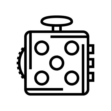 Fidget Cube Toy Line Icon Vector Illustration 34789273 Vector Art At Vecteezy