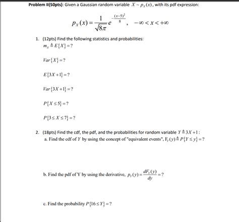 Solved Problem Ii50pts Given A Gaussian Random Variable X