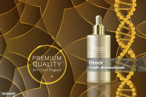 미용 제품 광고 배경으로 골드 화장품 용기 사용 준비 고급 스킨 케어 광고 삽화 벡터 개념에 대한 스톡 벡터 아트 및 기타 이미지 개념 건강관리와 의술 건강한 생활
