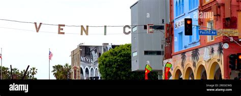 Venice Beach Los Angeles California Venice Sign At The Intersection